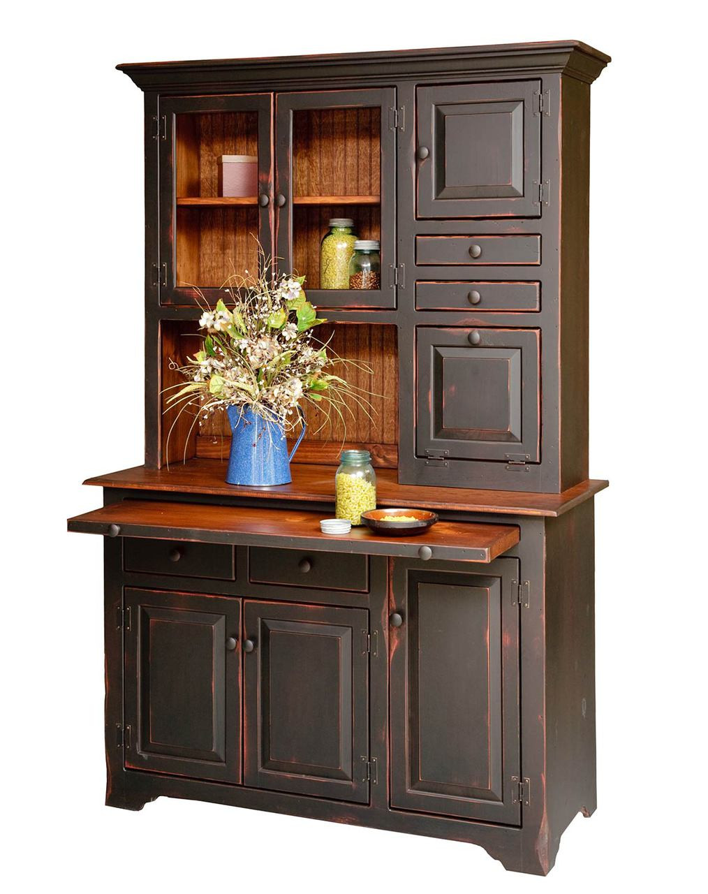 Amish Handcrafted - Colonial Hooiser Hutch - Vintage Creations By Sam