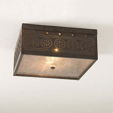Irvins Tinware - 3 Arm Primitive Ceiling Light - Primitive Lighting