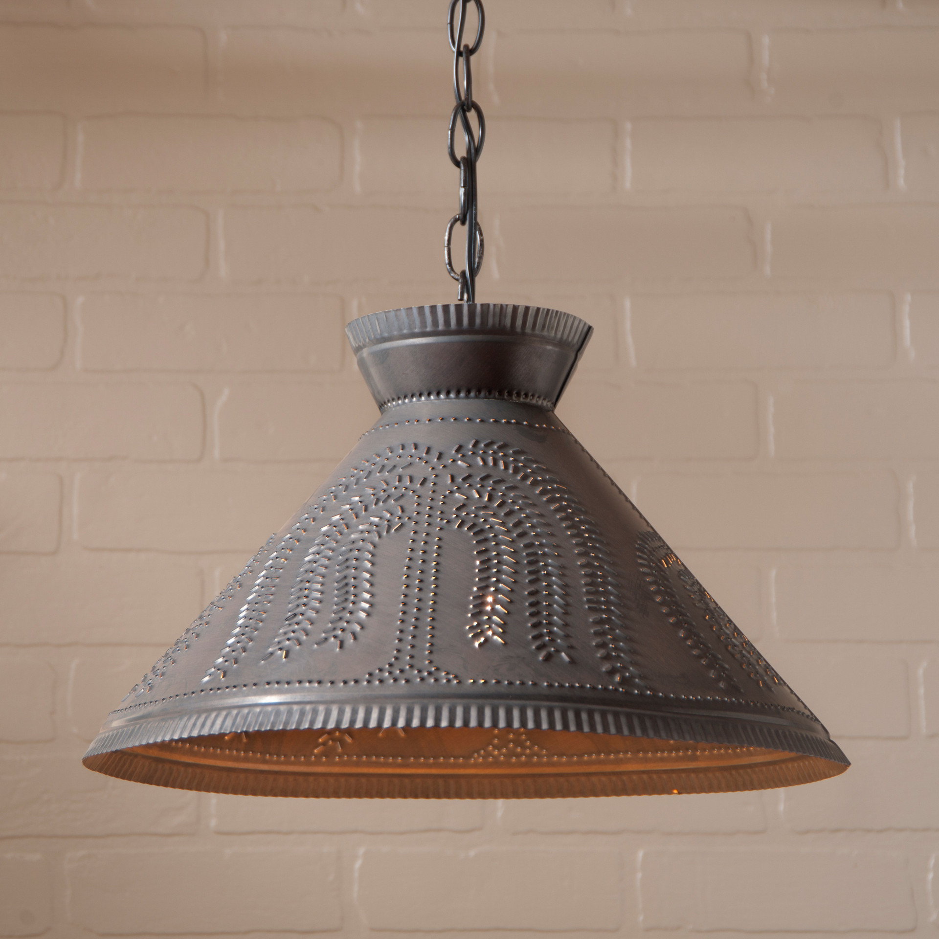 Irvins Tinware - Stockbridge Shade Light With Willow Design - Punched ...