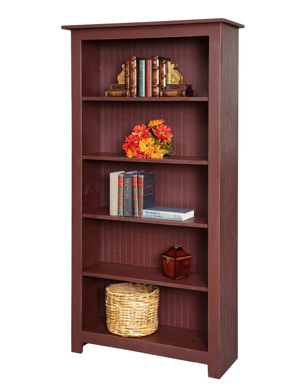 Amish Handcrafted - 6 Foot Bookcase With Drawer - Vintage Creations By Sam