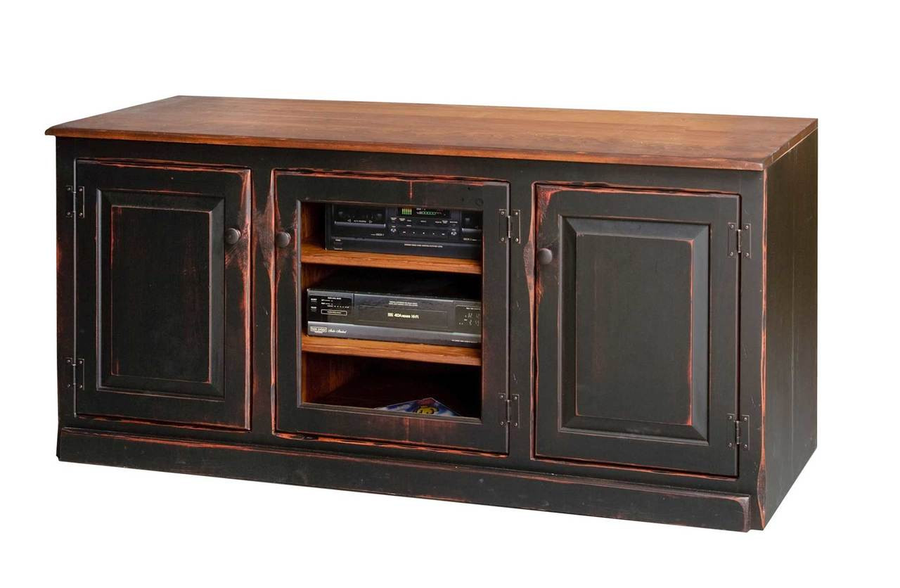 Amish Handcrafted - 5 Foot Flat Screen Entertainment Center - Vintage ...