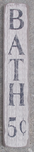 Primitive Wooden Sign - Bath