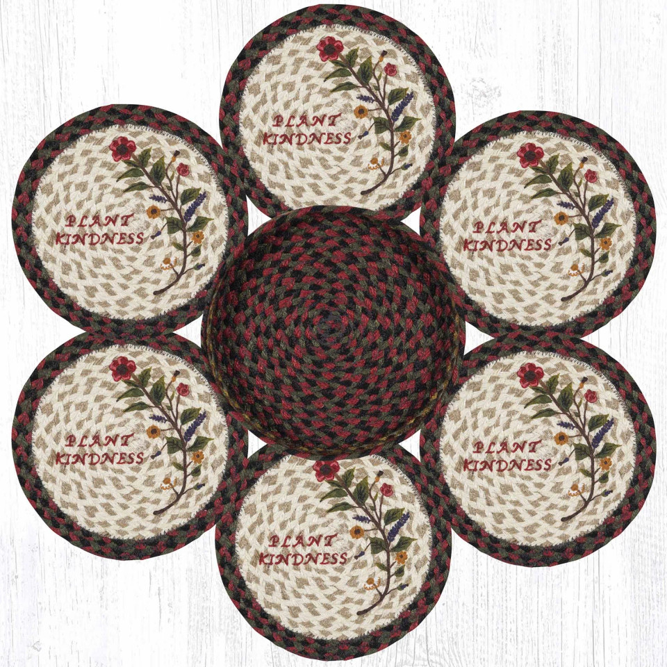 100% Jute Round Trivet - Wilderness Braided Trivets In Basket Set ...