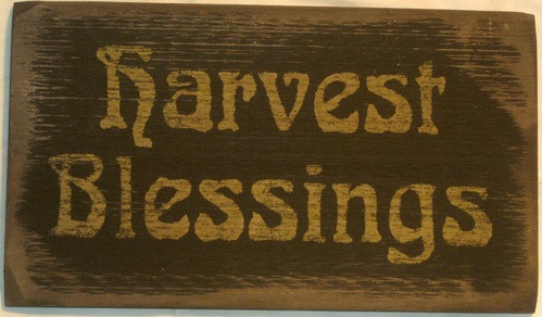 Primitive Wooden Sign - Harvest Blessing