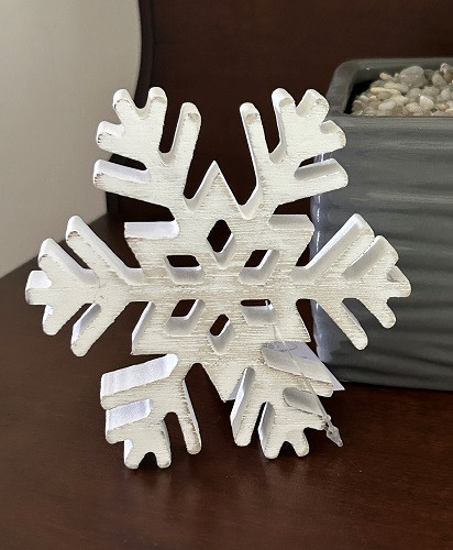 Wood Snowflake Block