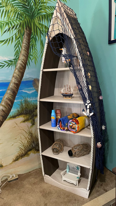 Amish Handcrafted - Poly Rowboat Bookshelf - Made In USA