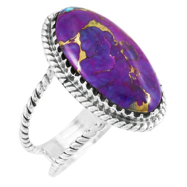 Purple Turquoise Ring Sterling Silver R2449-C77 - Turquoise Factory