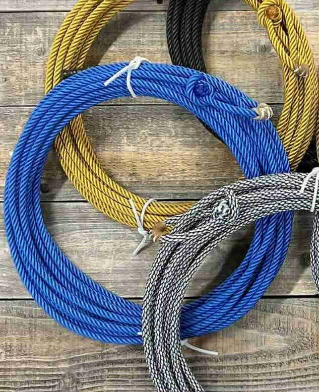 Uoza Poly Ranch Rope - 4 strand 9.5mm (3/8") Blue - Mountain Horse Trading