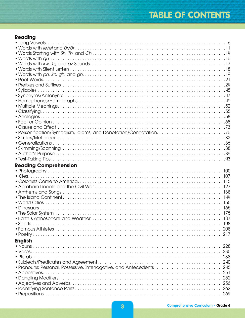 Comprehensive Curriculum of Basic Skills, Grade 6 - Bethel Superstore