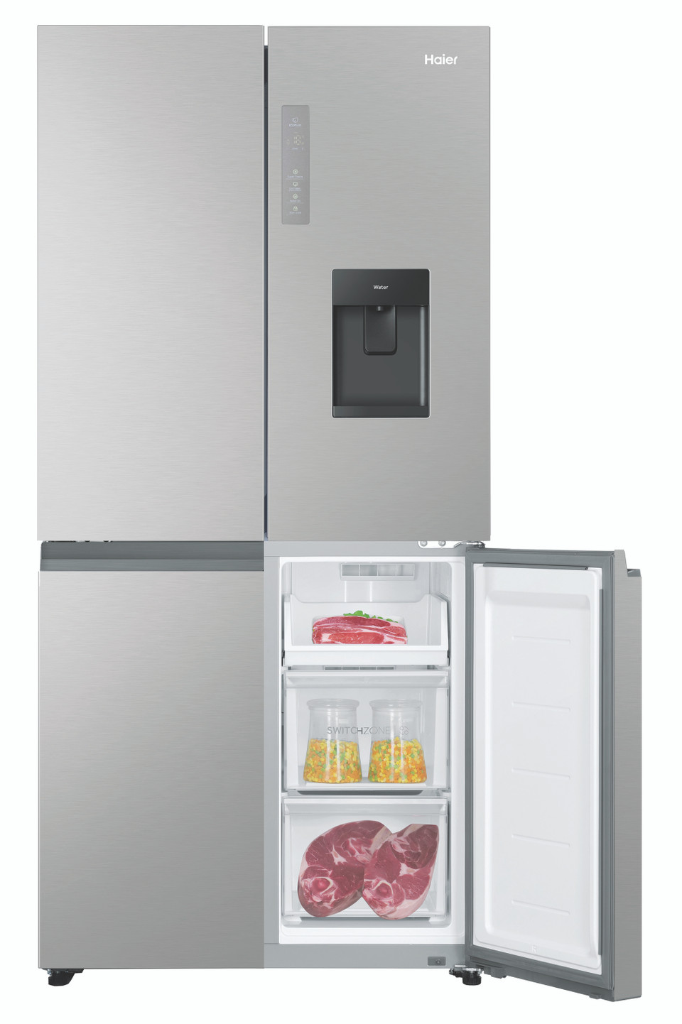 Haier 507L Quad Door Refrigerator with Ice & Water Dispenser - Satina