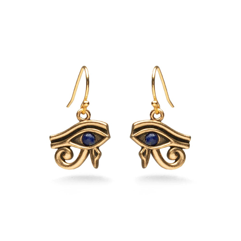 EYE OF HORUS EARRINGS RUSSIAN GOLD