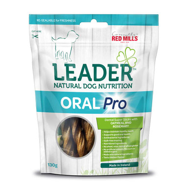 Red Mills Leader Oral Pro Oatmeal & Rosemary Dental Sticks Dog Treats ...