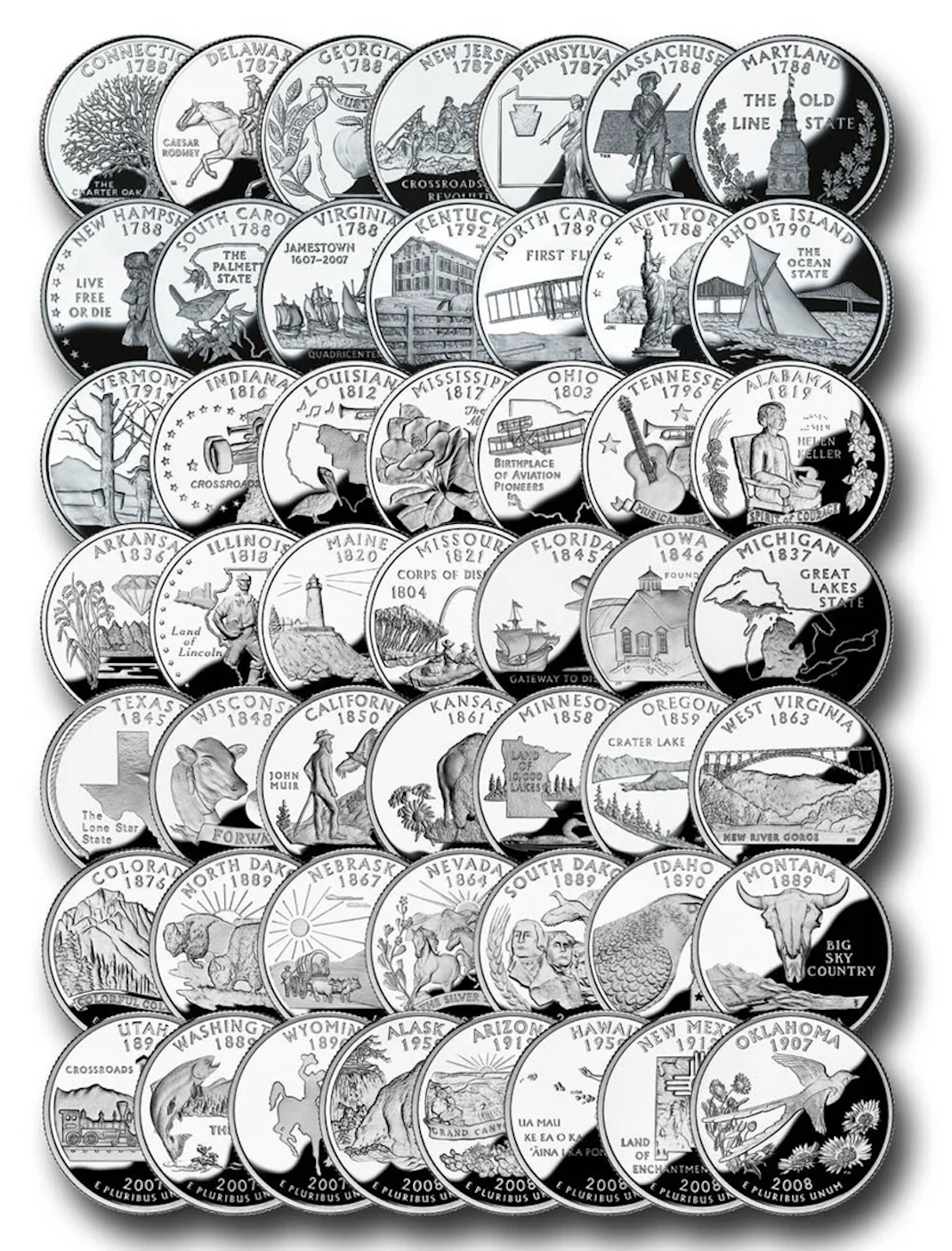 The Most Beautiful State Quarters Gallery and Visual List - US State ...