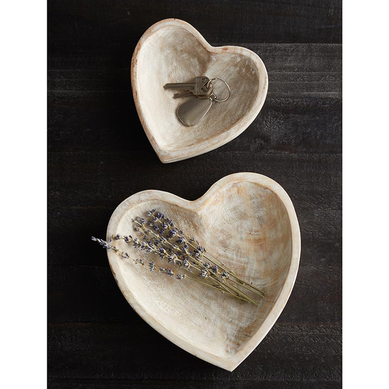 White Wooden Heart - Large