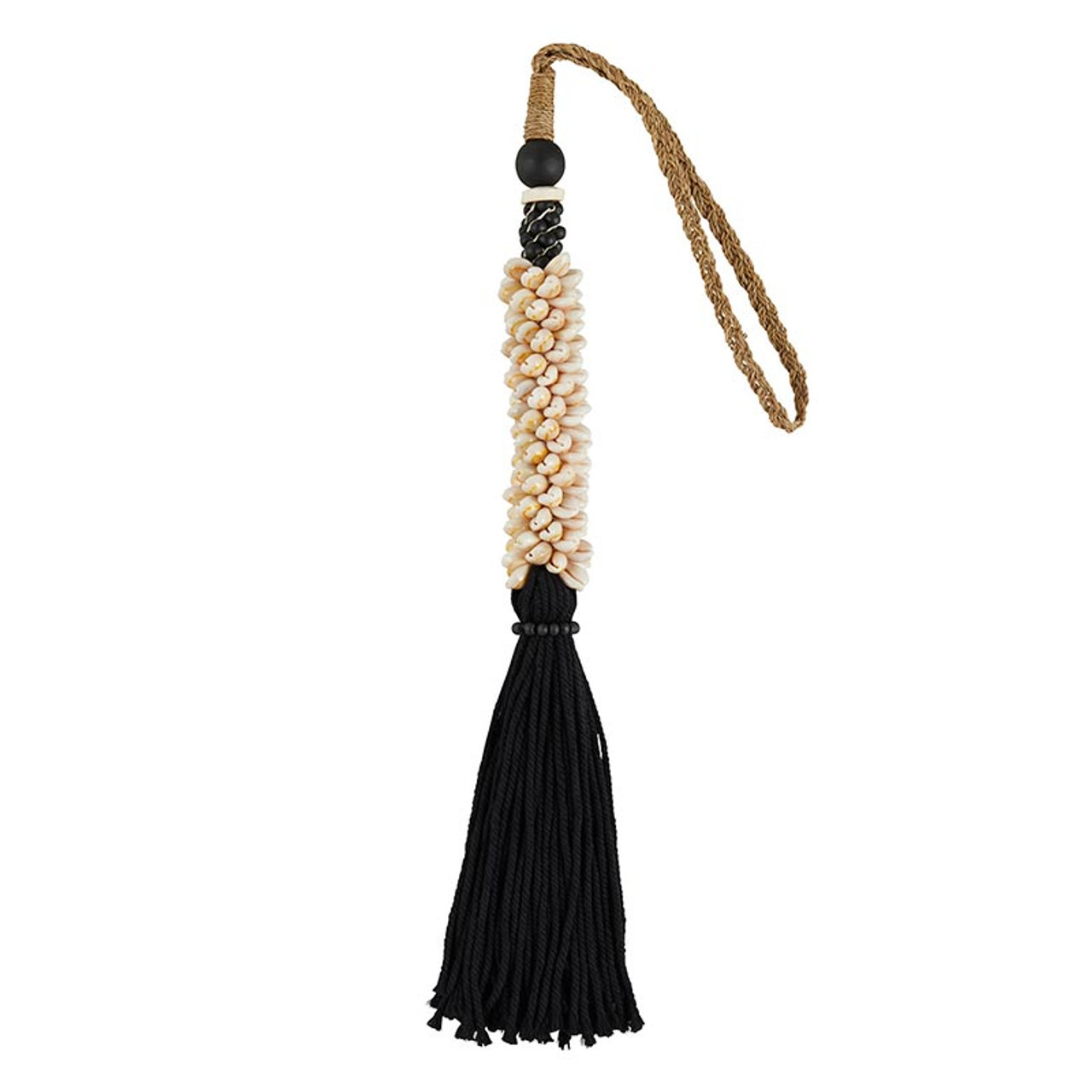 Black and Ivory Shells Tassel