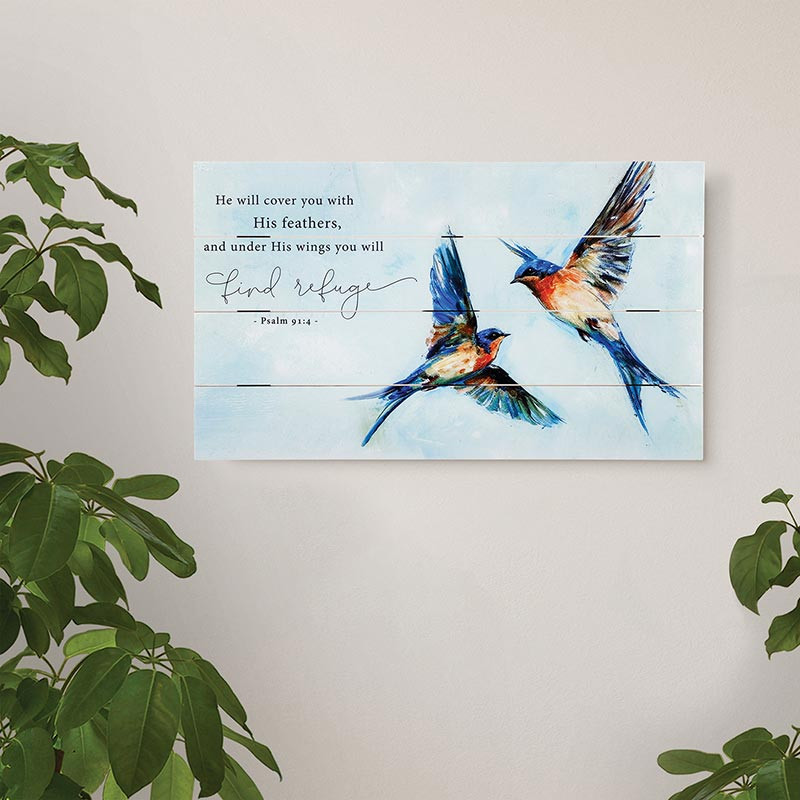 Under His Wing Collection Pallet Sign - [Wholesale]Faithworks