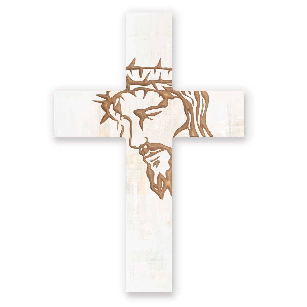 Carved Cross Of Faith Collection White Cross - Jesus - Large ...