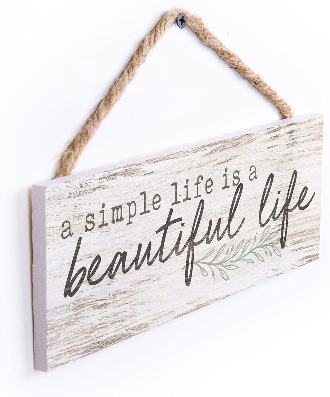 Slat Hanging Wall Sign - Simple Life Beautiful Life - [Wholesale]Faithworks