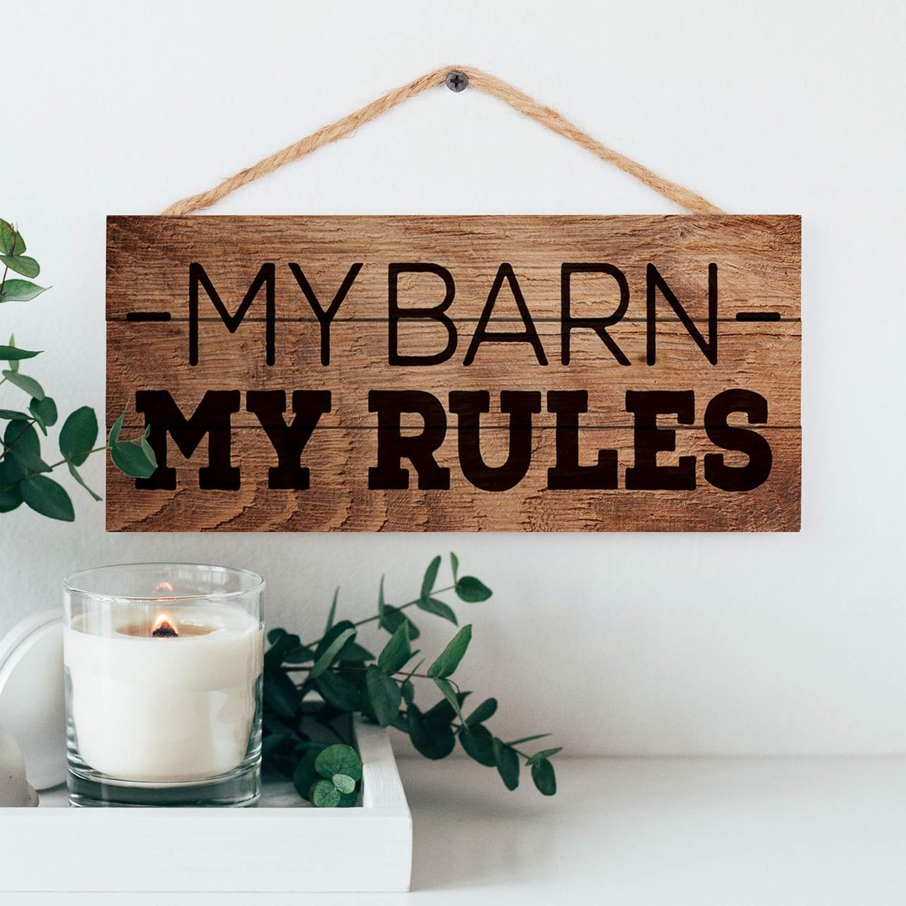 Hanging Sign - My Barn My Rules - [Wholesale]Faithworks