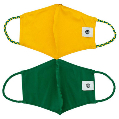 Pom Masks - Green/Gold - 2/pk