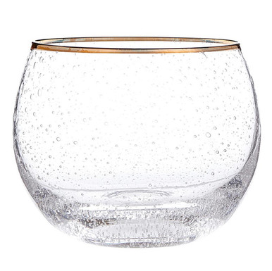 Gold Rimmed Roly Poly Glass