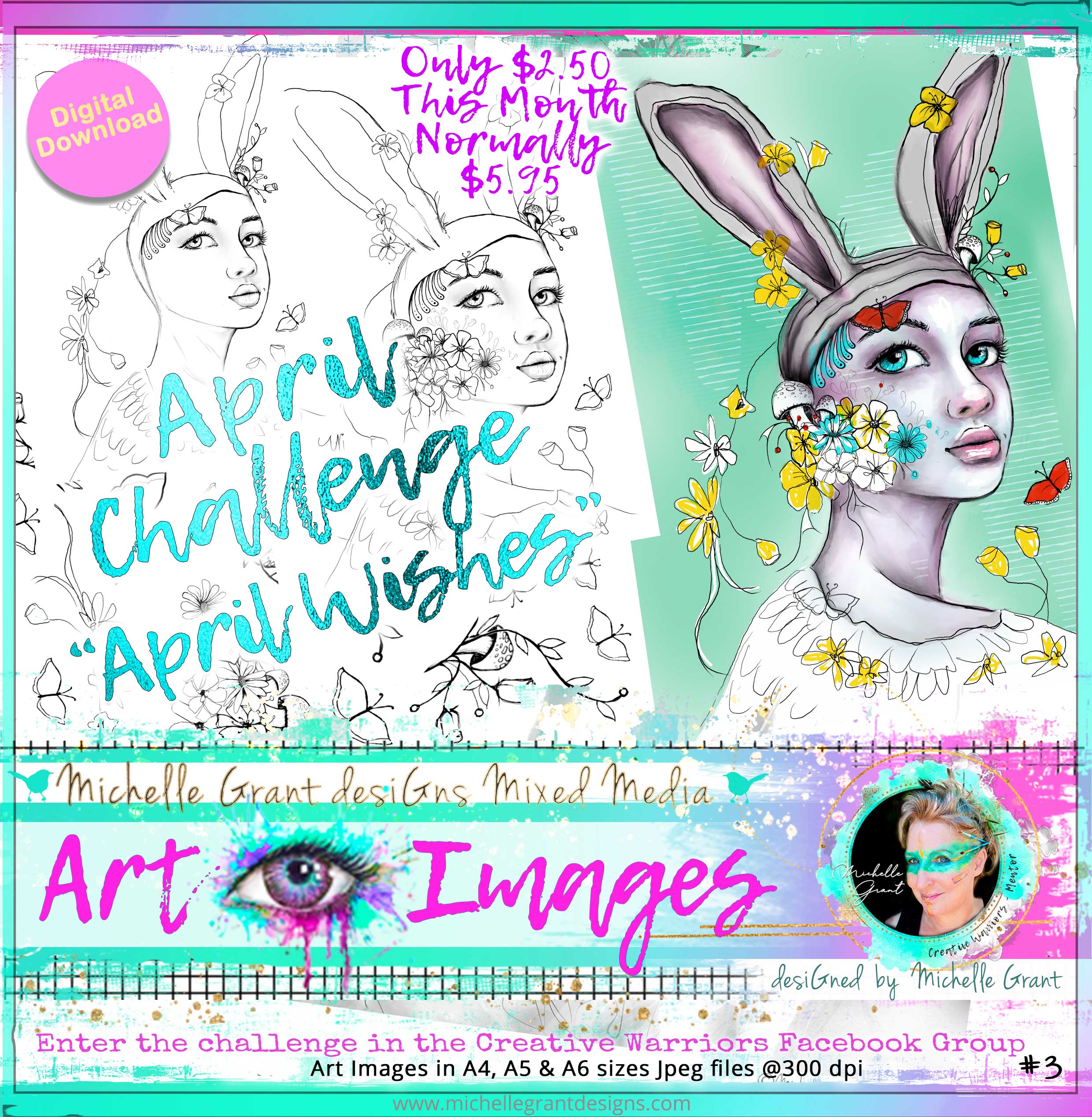 APRIL WISHES ~Past Challenge - By Michelle Grant - Michelle Grant DesiGns