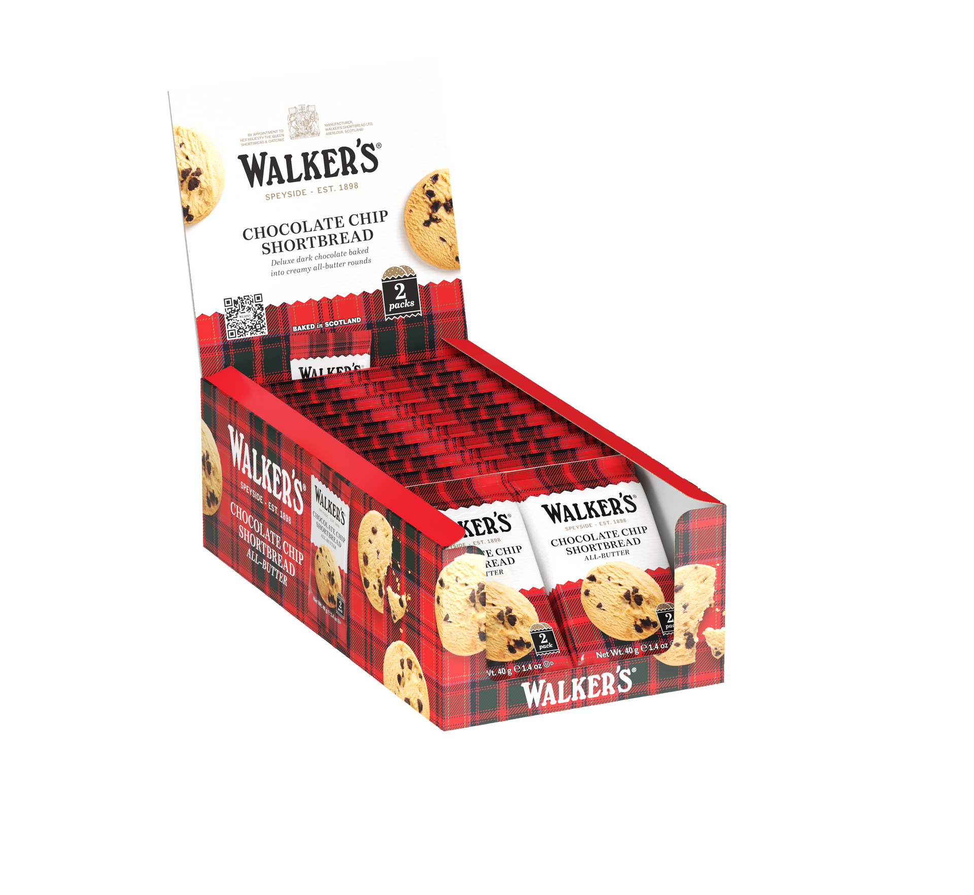 Chocolate Chip Shortbread 2's Display Box | Walker's Shortbread