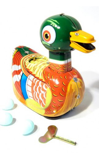 Duck Laying Eggs Tin Toy - Cowboy Creek Gifts