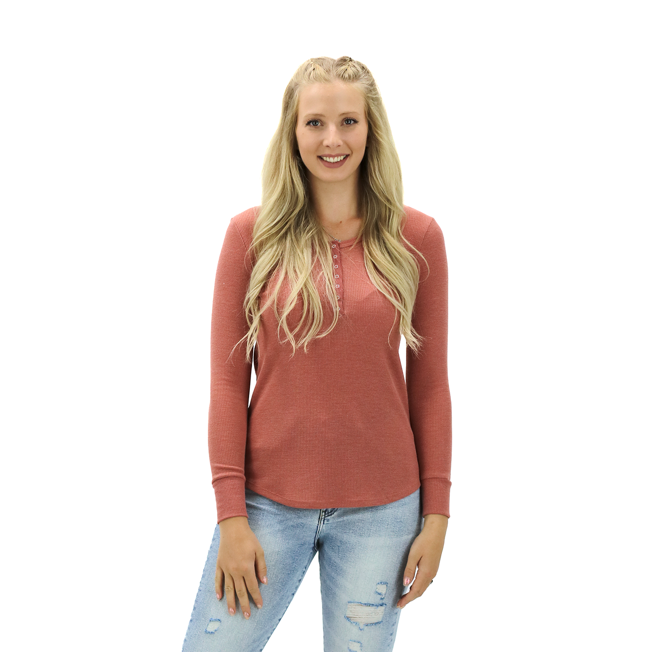 For The Win Snap Front Top - Vintage Brick