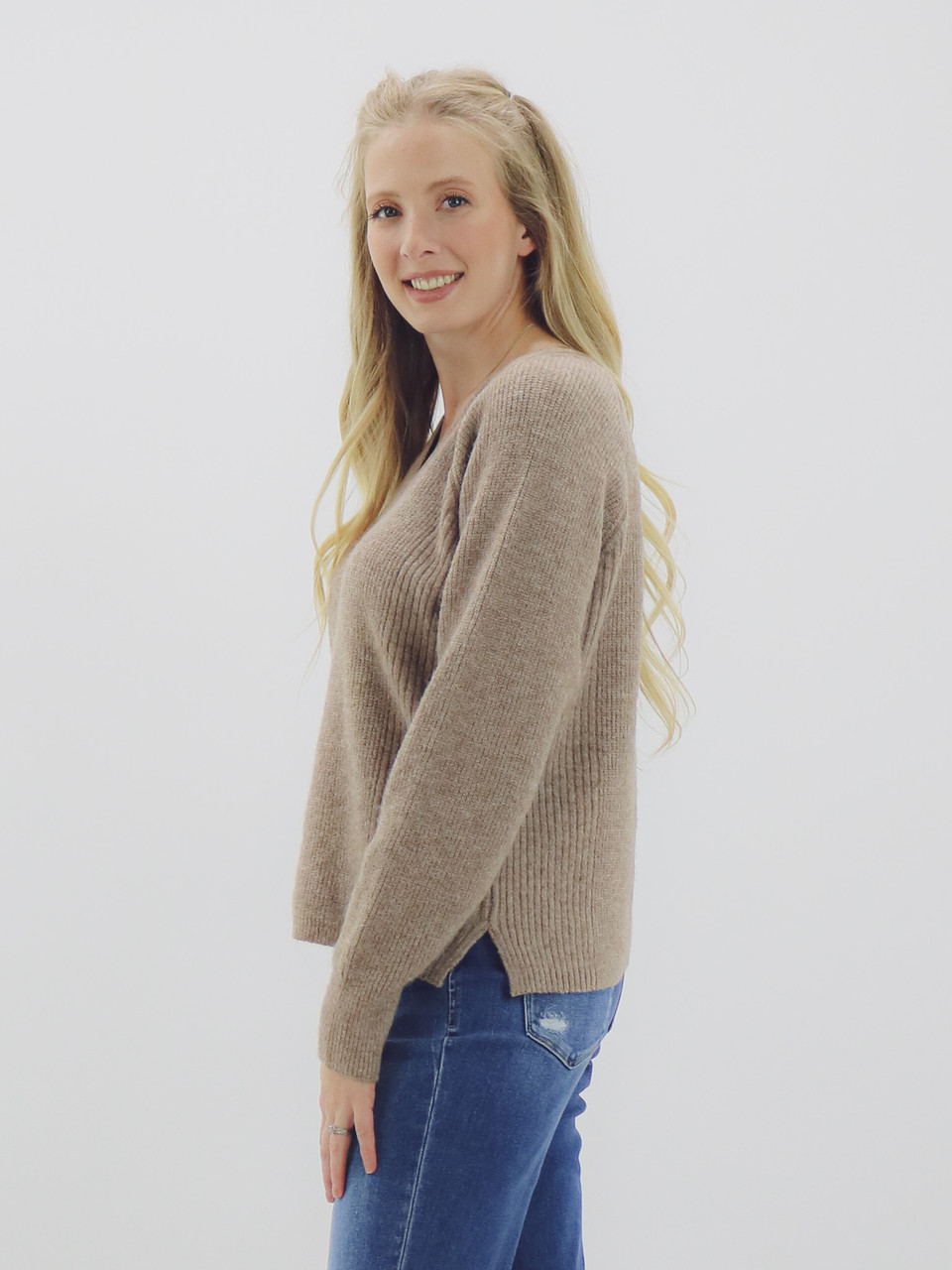 Thread & Supply Marigold Sweater - Heather Latte