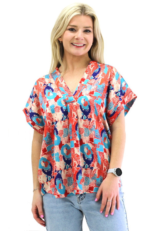 Next Edition Printed Blouse - Trendy Threads Inc
