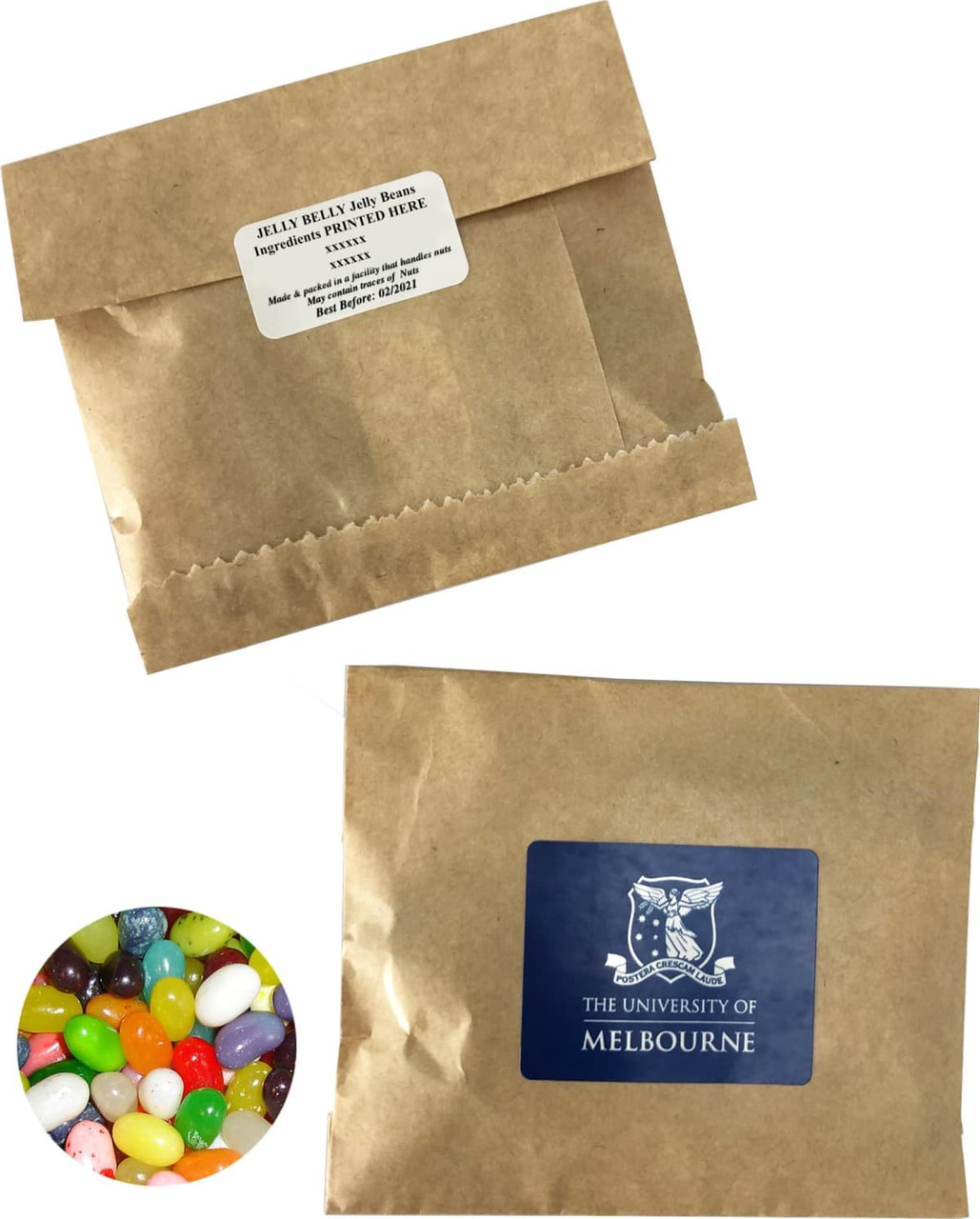 Kraft Paper Bag with JELLY BELLY Jelly Beans 50g - Worldwide Franchise ...