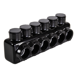 Polaris IPL600-6 6-Port Black Multi-Tap Pre-Insulated Connector 600 MCM ...