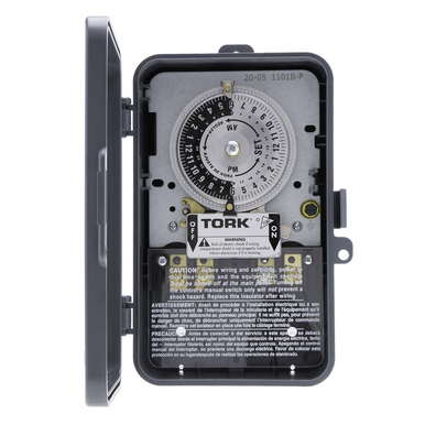 Tork 1101B-P 24 Hour Time Switch 40A 120V SPST Plastic Enclosure NEMA ...