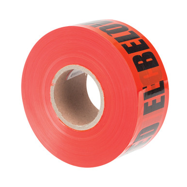 NSI ULT-327 3" Red Underground Line Tape "Caution Buried Electric Line ...