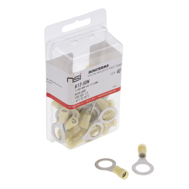 NSI R12-50N 12-10 Awg Nylon Insulated Ring 1/2" Stud, 40 Per Pack - KTOOL