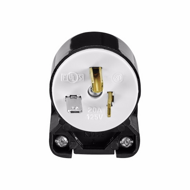 Eaton Wiring Devices 5366AN Plug Angle 20A 125V 2P3W Str Poly BW - KTOOL