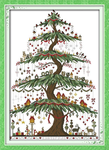 "Christmas tree" Printed Needlework Kit - Veralis
