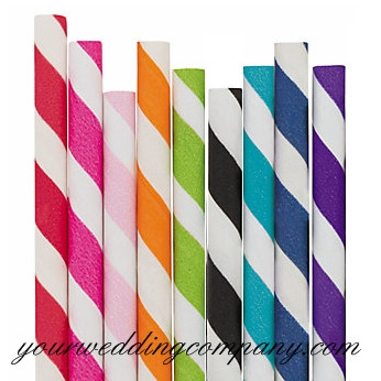 Striped Paper Straws | Party Straws | Wedding Straws | Drink Straws