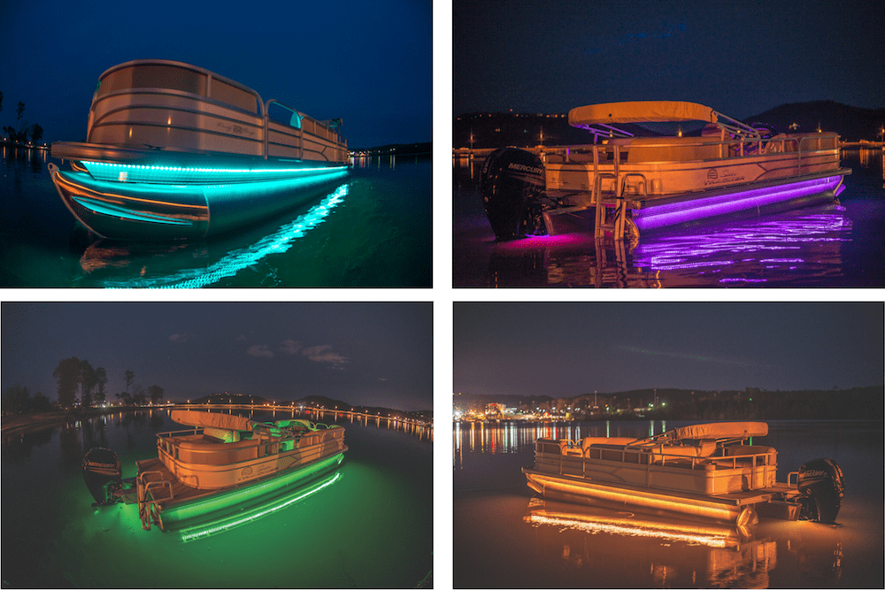 Pontoon Boat Under Deck Led Light Kit - Rgb Color Changing Remote - 18 ...