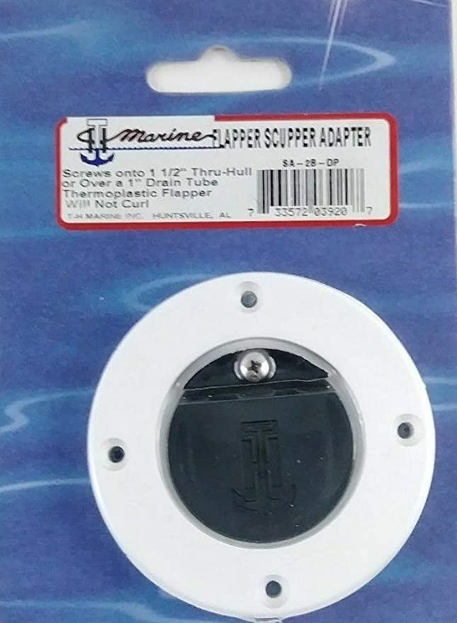 Scupper Adapter - White W/Black Flapper by TH Marine (SA-2B-DP ...