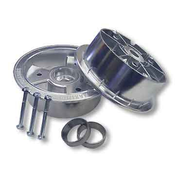 6" AZUSA Tri-Star Wheel, 4" Wide With Races (For Tapered Roller Bearing ...