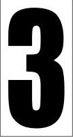 6" Black Stick-on - Number 3 - OMBWarehouse.com