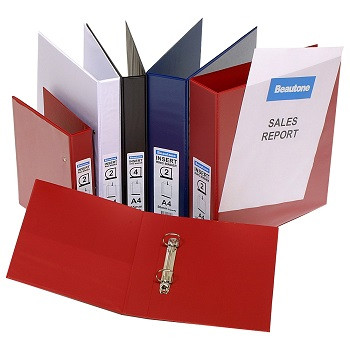 Beautone 2 Ring A4 Insert Binders 38mm White