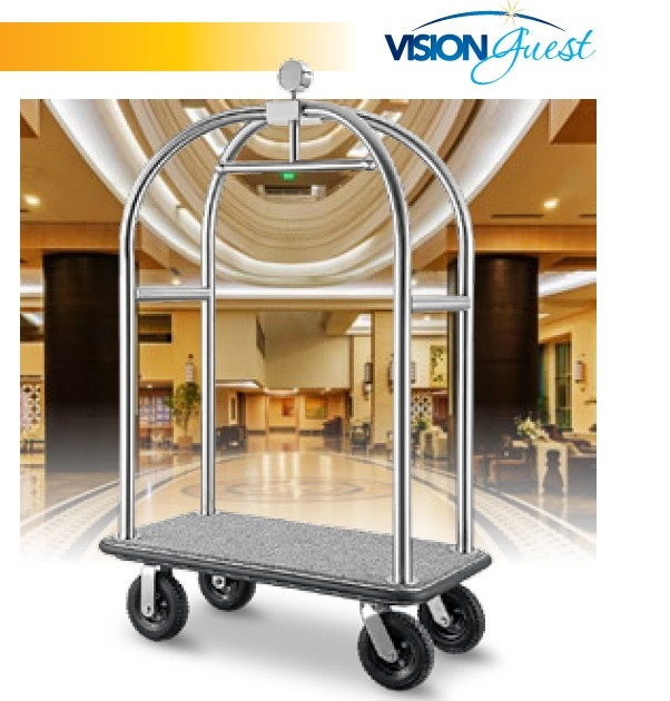 Birdcage Porters Trolleys Brushed stainless steel Professional