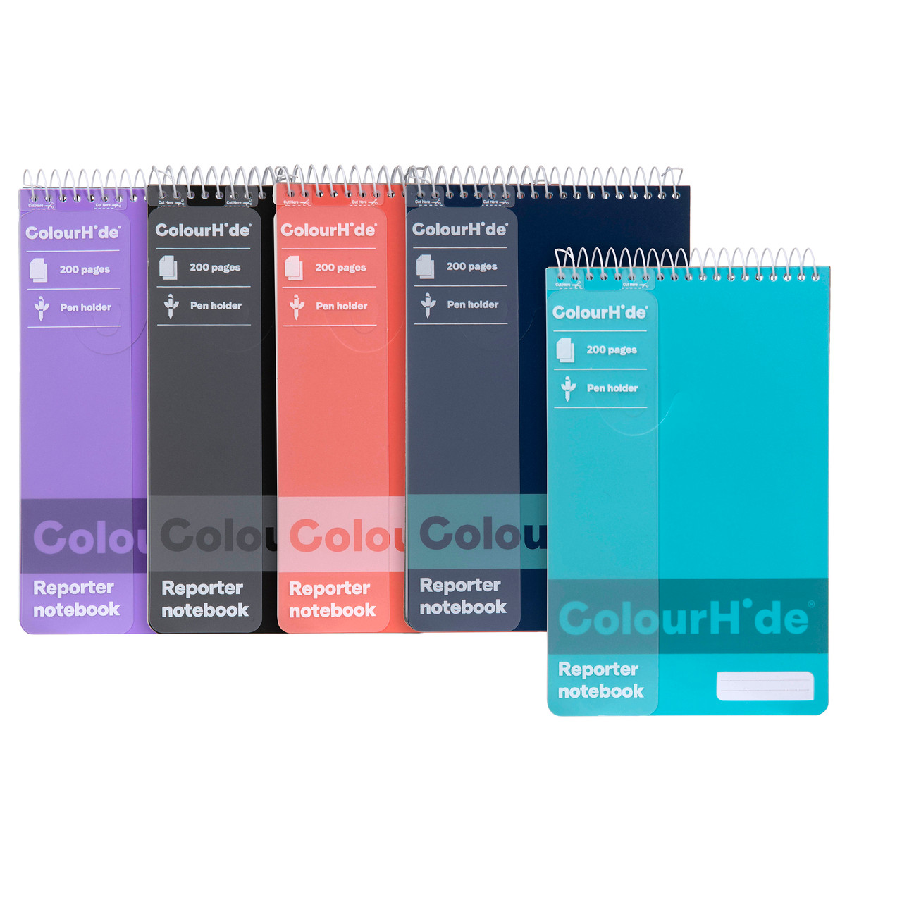 Colourhide Reporter Notebook 200pg Pack 5 Assorted Colours