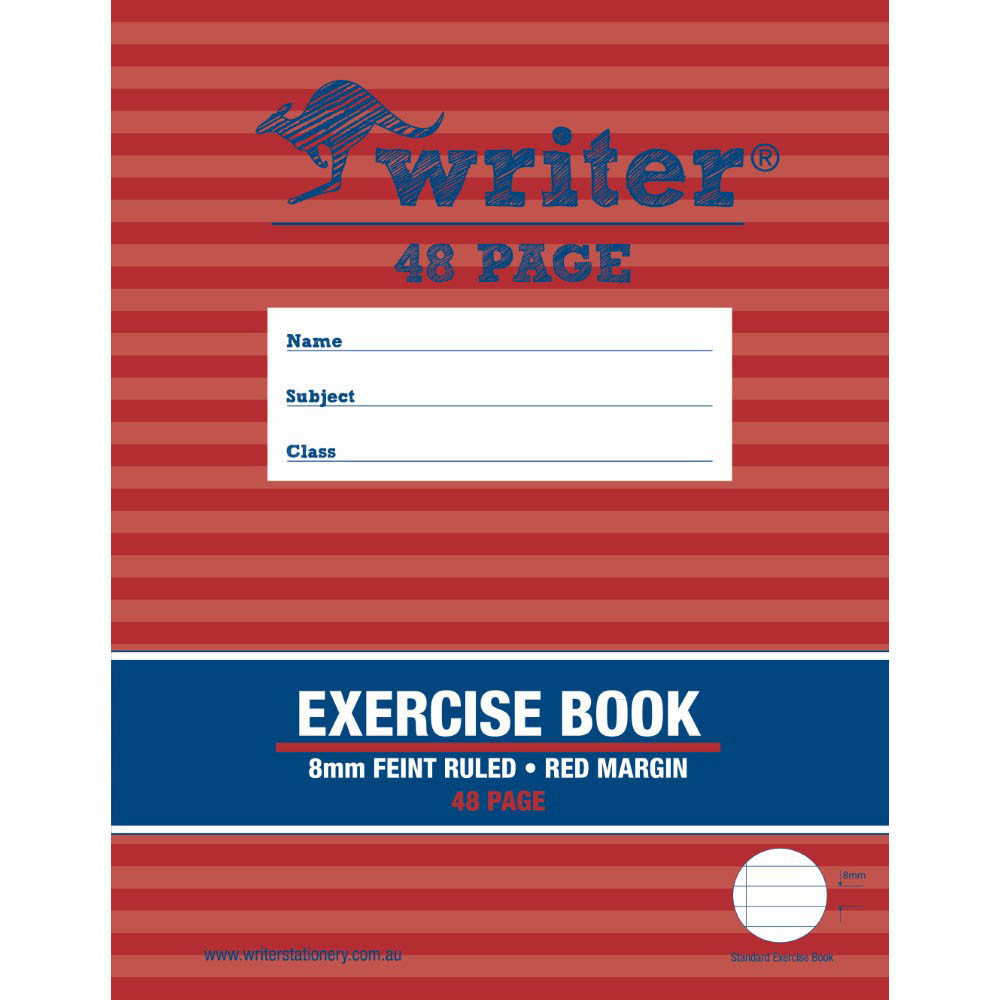 Writer 225x175mm 48pg 8mm Ruled Exercise Book