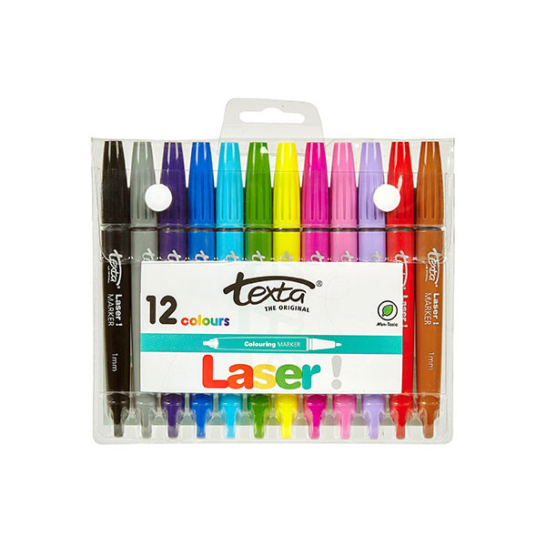 Texta Laser Colouring Marker Assorted Pack 12