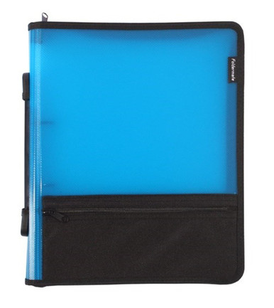 Foldermate Zipper Binder Folio PP A4 2-O Ring 25mm - Blue