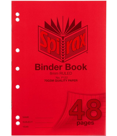 Spirax P122 Binder Book A4 48pg 8mm Ruled